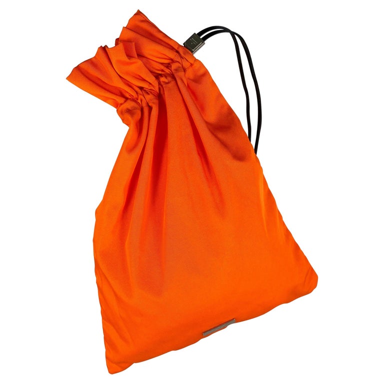 S/S 1999 Gucci by Tom Ford Large Neon Orange Nylon Drawstring Travel ...