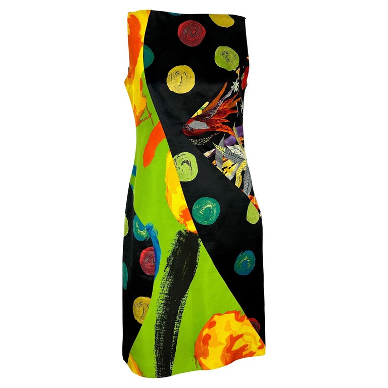 S/S 2000 Christian Lacroix Abstract Multicolour Print Panel Dress ...