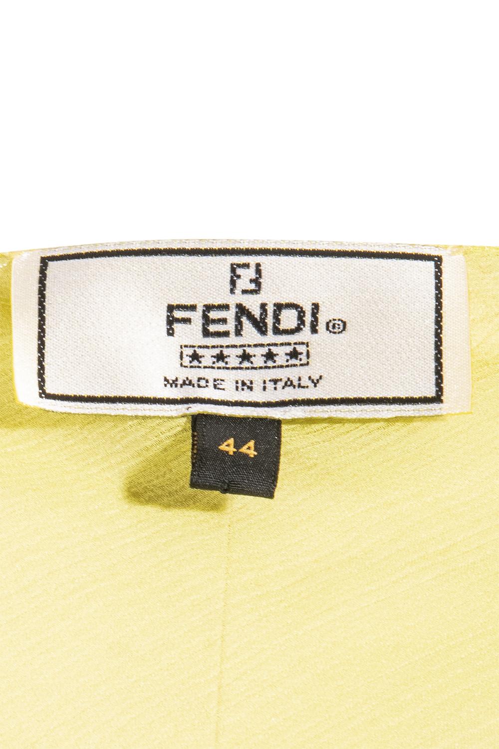 S/S 2000 Fendi by Karl Lagerfeld Yellow-Green Tie Top and Bra Set at ...