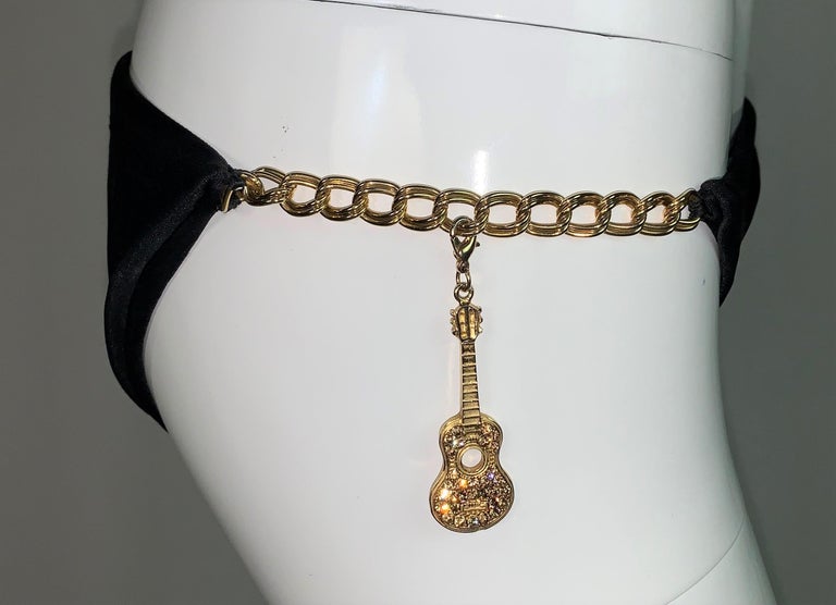 S/S 2000 Gianni Versace Runway Black Cut-Out Gold Charm Swimsuit For ...