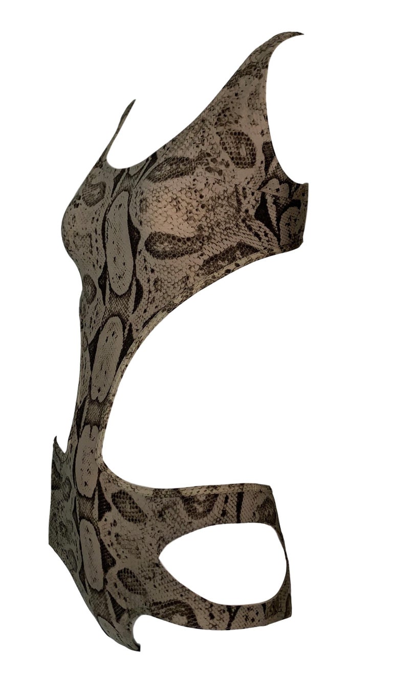 S/S 2000 Gucci Tom Ford Runway Snakeskin Print Cut-Out Monokini ...
