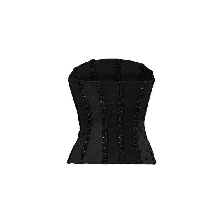 S S 2001 Gianni Versace Black Satin Corset For Sale At 1stdibs