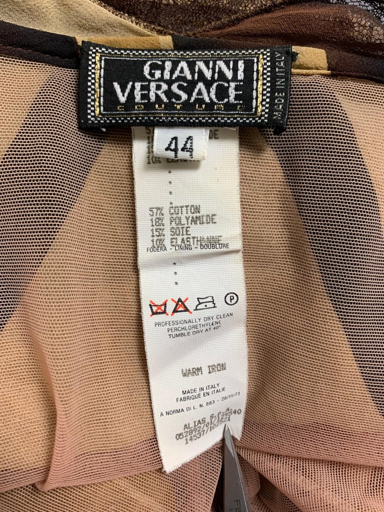 S/S 2001 Gianni Versace Runway Documented Plunging Brown Lace Gown ...