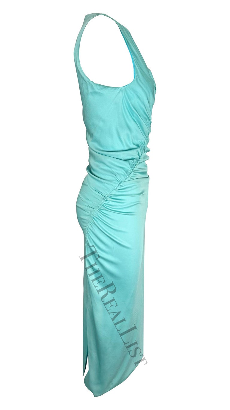 S/S 2001 Gucci by Tom Ford Baby Blue Ruched Sleeveless Dress For Sale ...