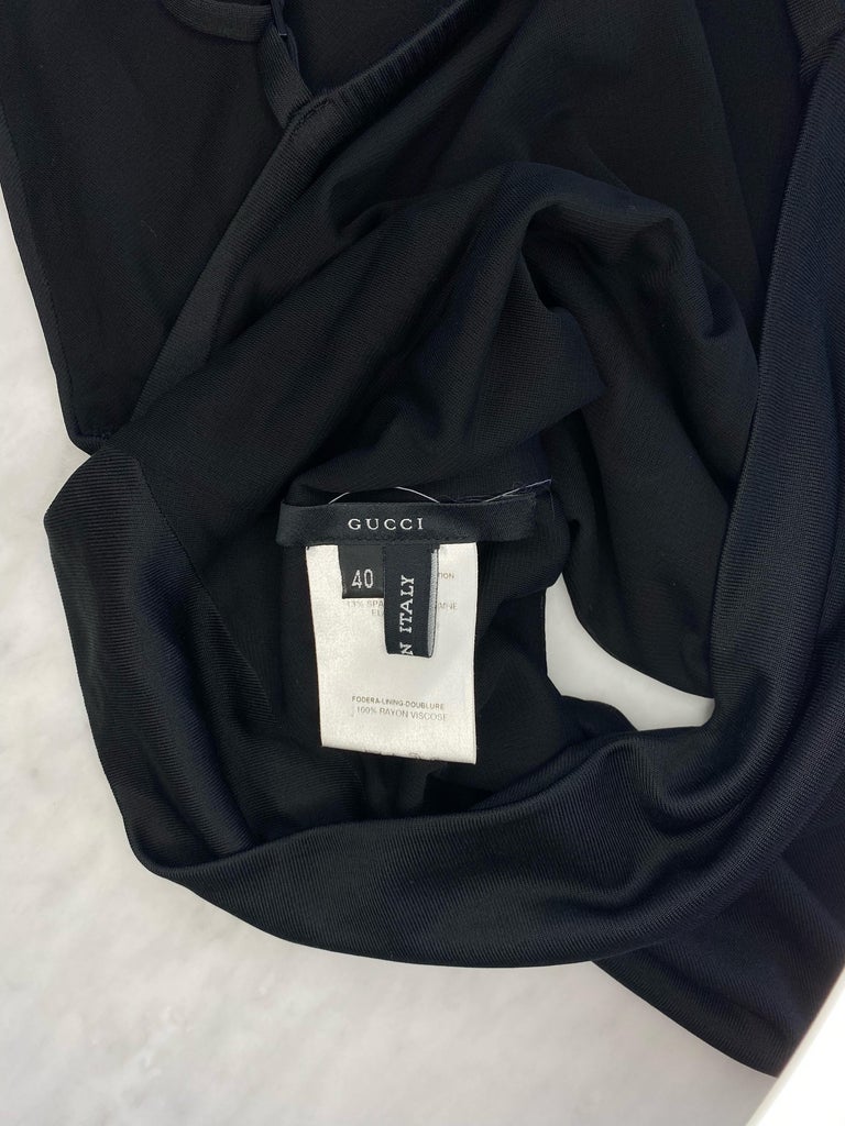 S/S 2001 Gucci by Tom Ford Backless Bra Strap Black Top For Sale at 1stDibs