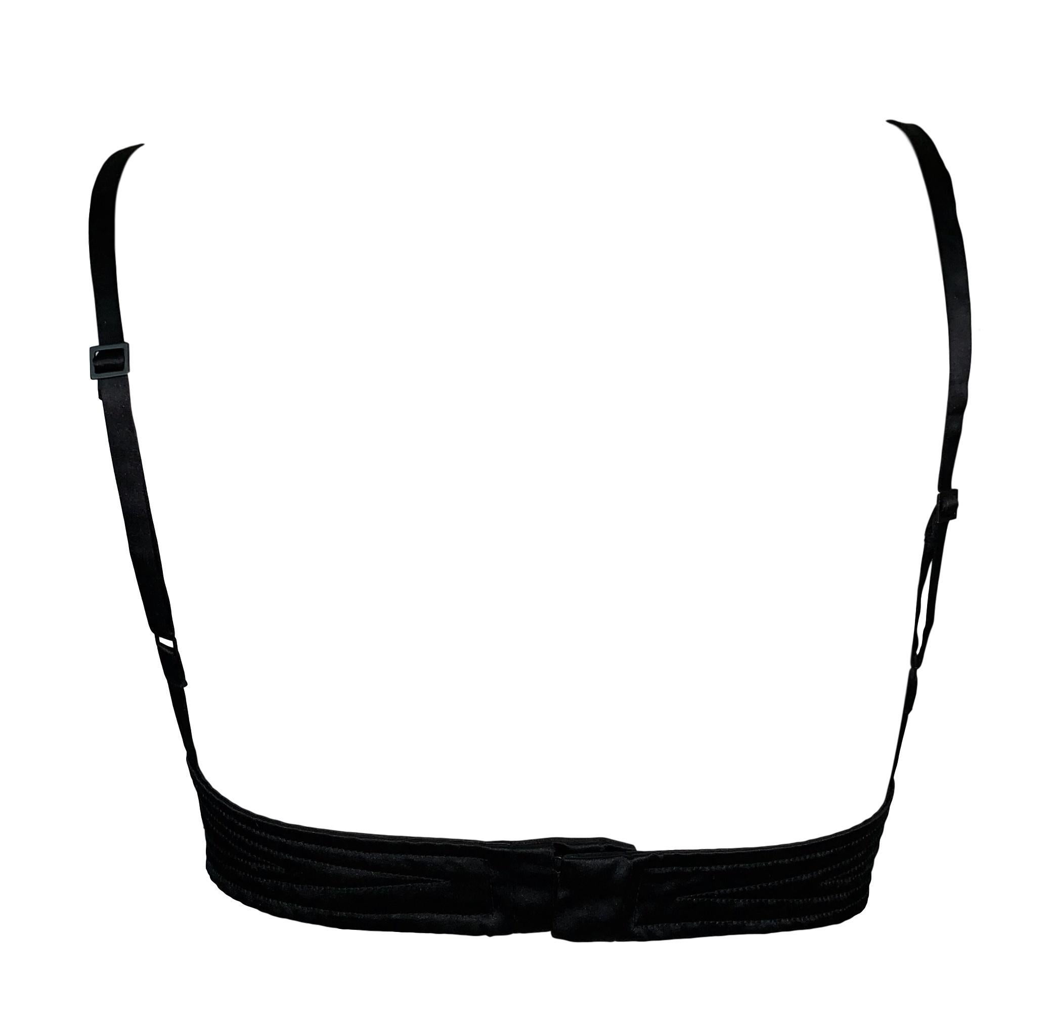 S/S 2001 Gucci by Tom Ford Black Satin Runway Cone Bra Top 42 For Sale ...