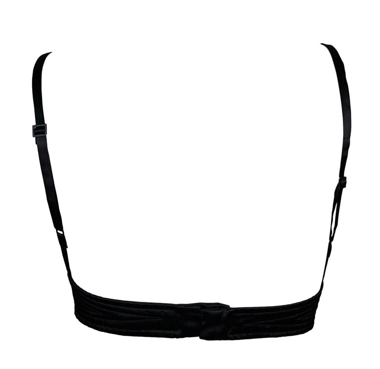 S/S 2001 Gucci by Tom Ford Black Satin Runway Cone Bra Top 42 For Sale ...