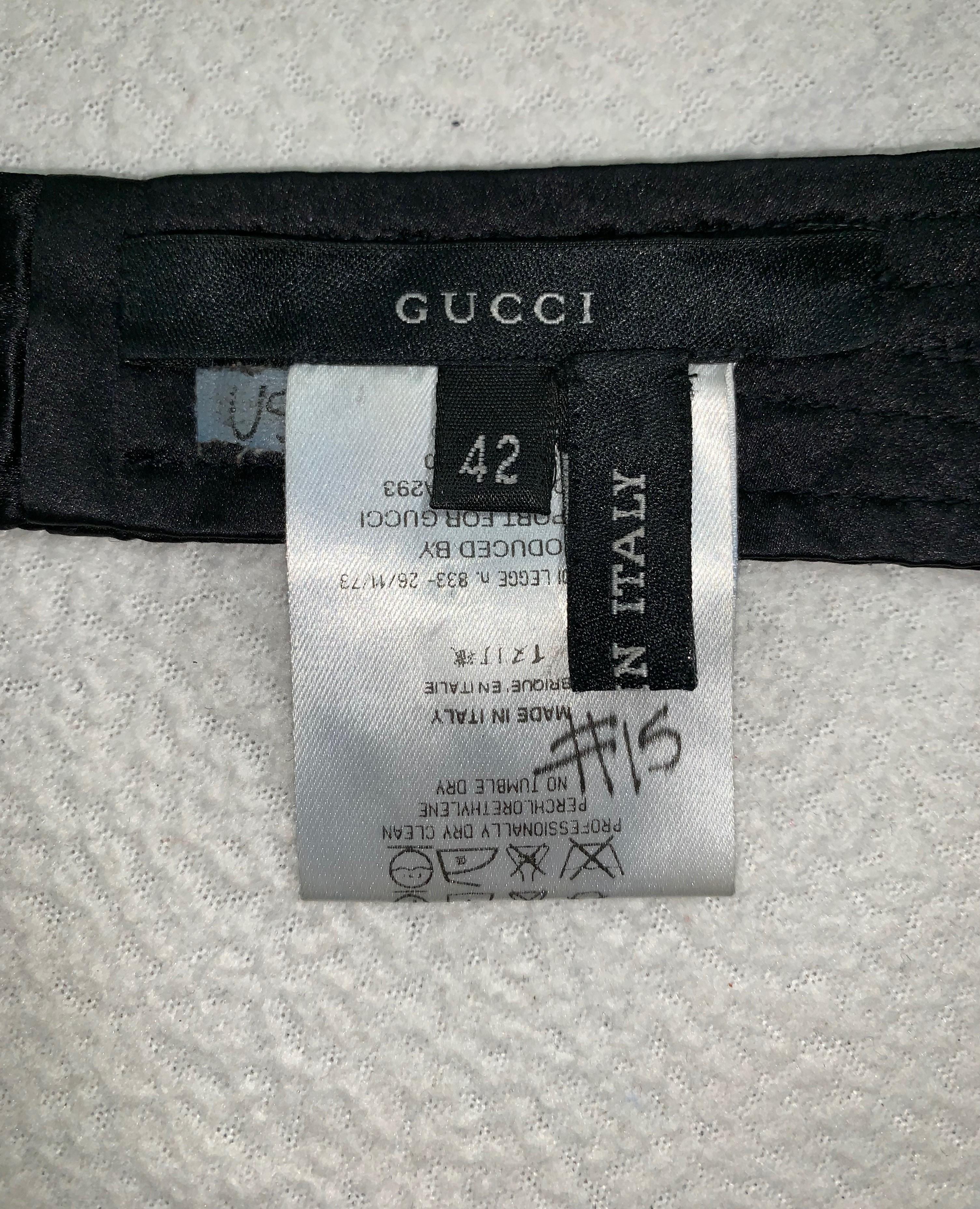 S/S 2001 Gucci by Tom Ford Black Satin Runway Cone Bra Top 42 For Sale ...