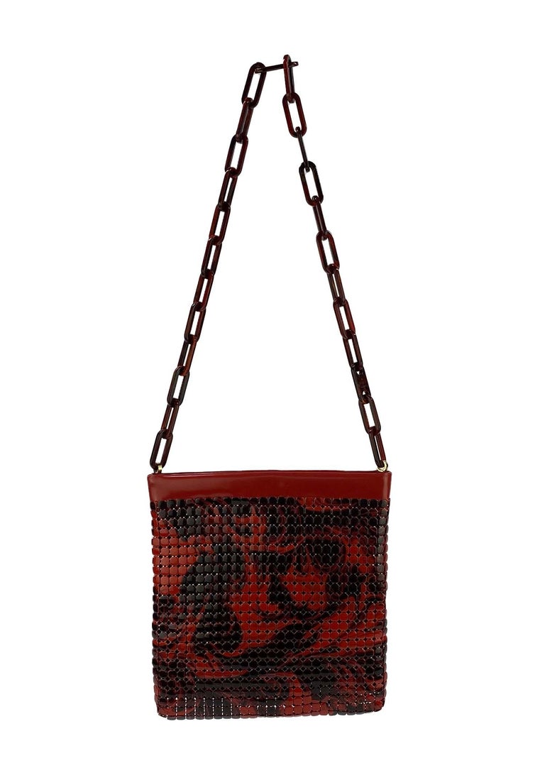 S/S 2001 Gucci By Tom Ford Red Abstract Lava Metal Chainmail Bag For ...