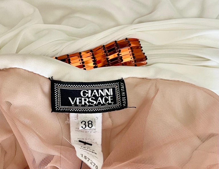 S/S 2001 Vintage Gianni Versace Couture Embellished White Turtleneck ...