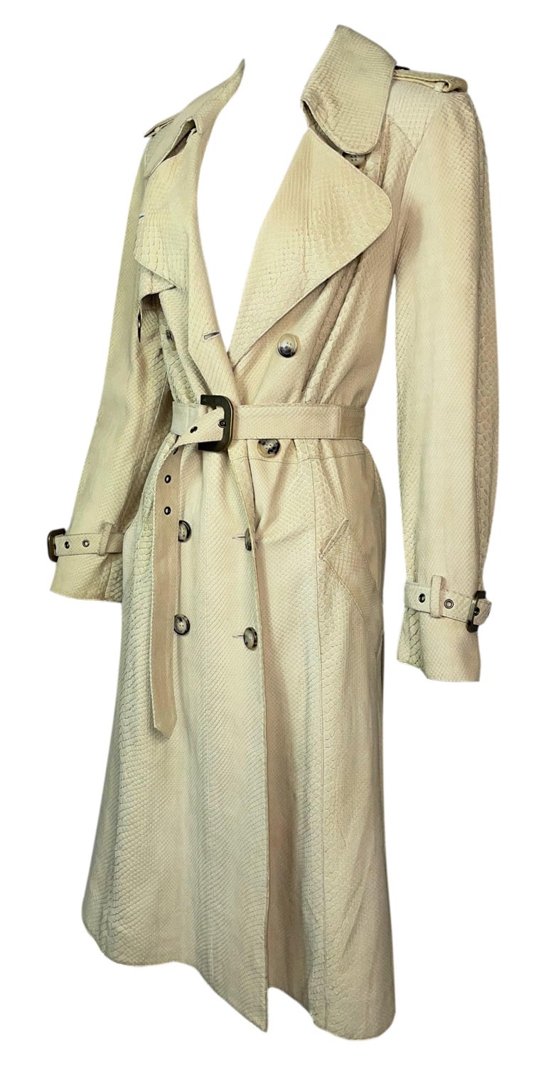 S/S 2002 Christian Dior John Galliano Runway Ivory Python Trench Coat ...