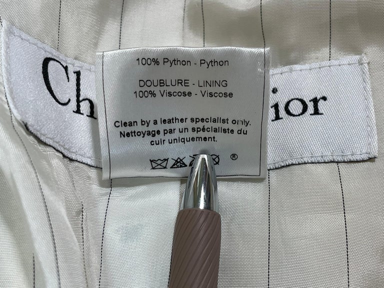 S/S 2002 Christian Dior John Galliano Runway Ivory Python Trench Coat ...