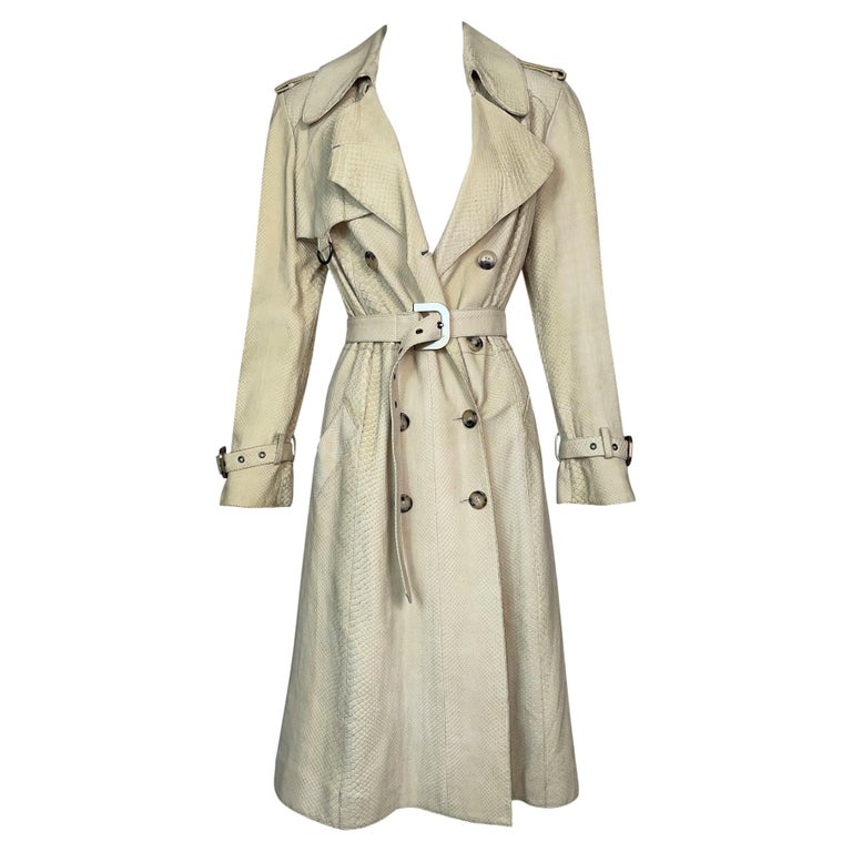S/S 2002 Christian Dior John Galliano Runway Ivory Python Trench Coat ...