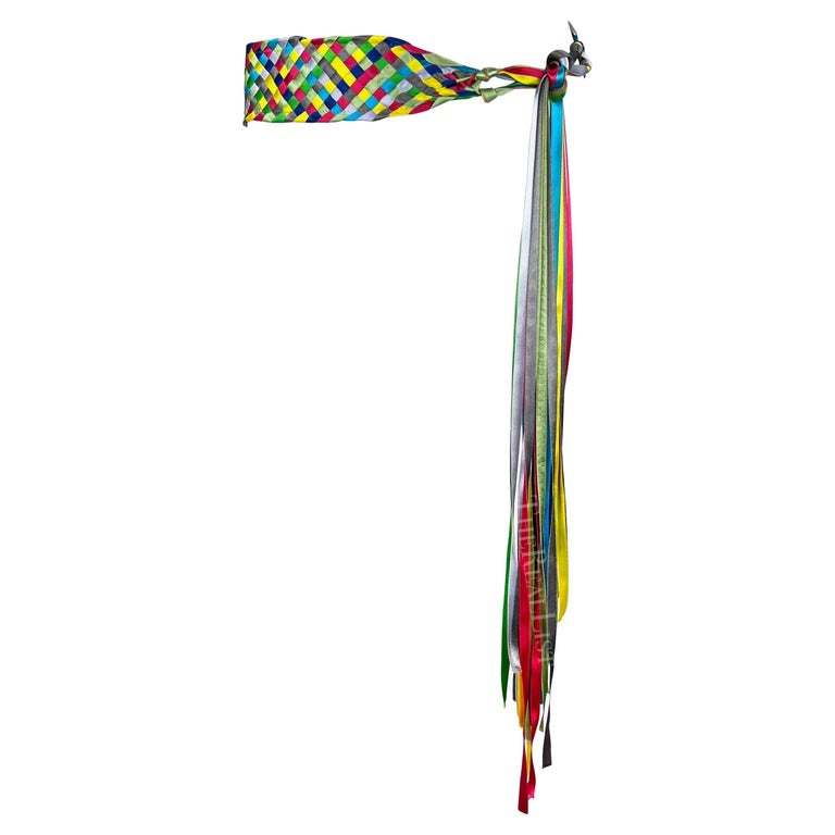 S/S 2002 Dolce and Gabbana Runway Multicolor Woven Silk Ribbon Belt For ...