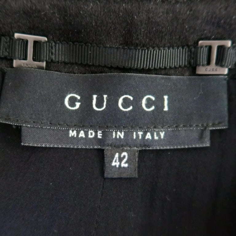 S/S 2002 Gucci Black Silk Jacket with Floral accents Tom Ford Era For ...