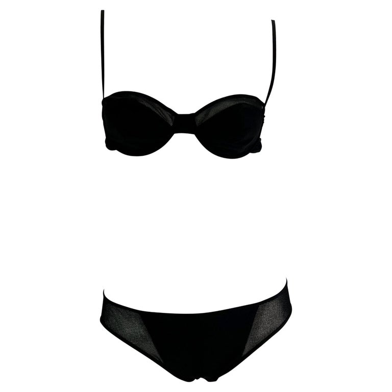 S/S 2002 Gucci by Tom Ford Black Sheer Mesh Bikini Set NWT For Sale at ...