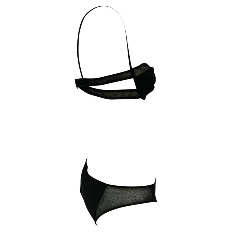 S/S 2002 Gucci by Tom Ford Black Sheer Mesh Bikini Set NWT For Sale at ...
