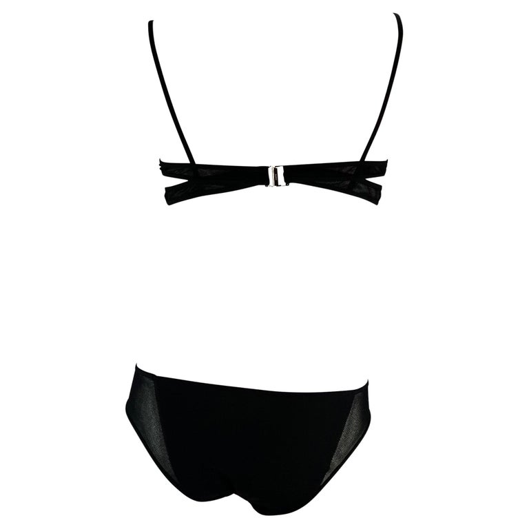 S/S 2002 Gucci by Tom Ford Black Sheer Mesh Bikini Set NWT For Sale at ...