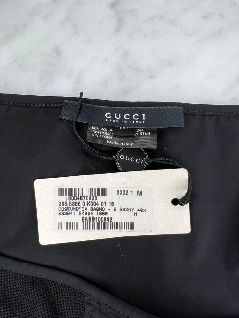 S/S 2002 Gucci by Tom Ford Black Sheer Mesh Bikini Set NWT For Sale at ...