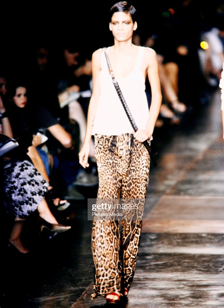 S/S 2002 Yves Saint Laurent by Tom Ford Safari Runway Sheer Leopard ...