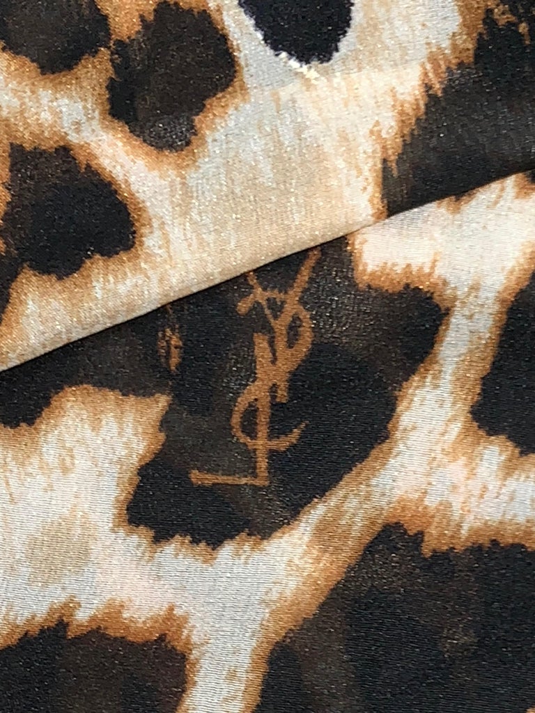 S/S 2002 Yves Saint Laurent Tom Ford Runway Leopard Silk Cut-Out Dress ...