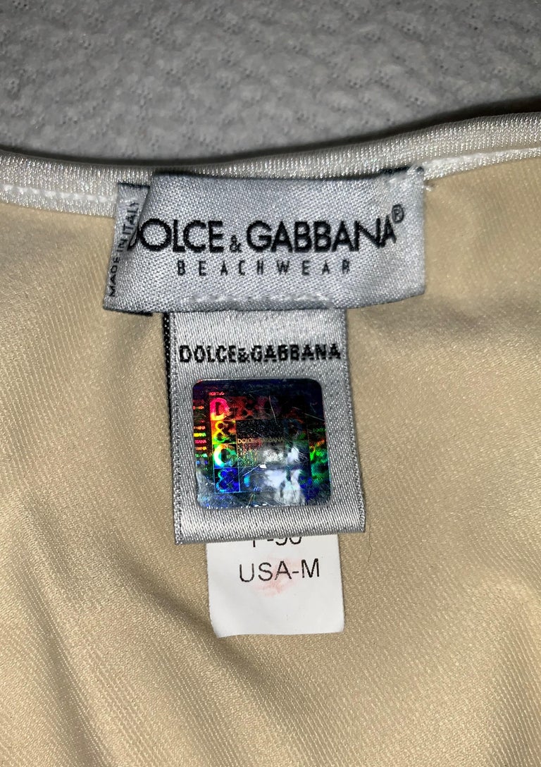 S/S 2003 Dolce and Gabbana Gold Monokini Cut-Out Swimsuit at 1stDibs