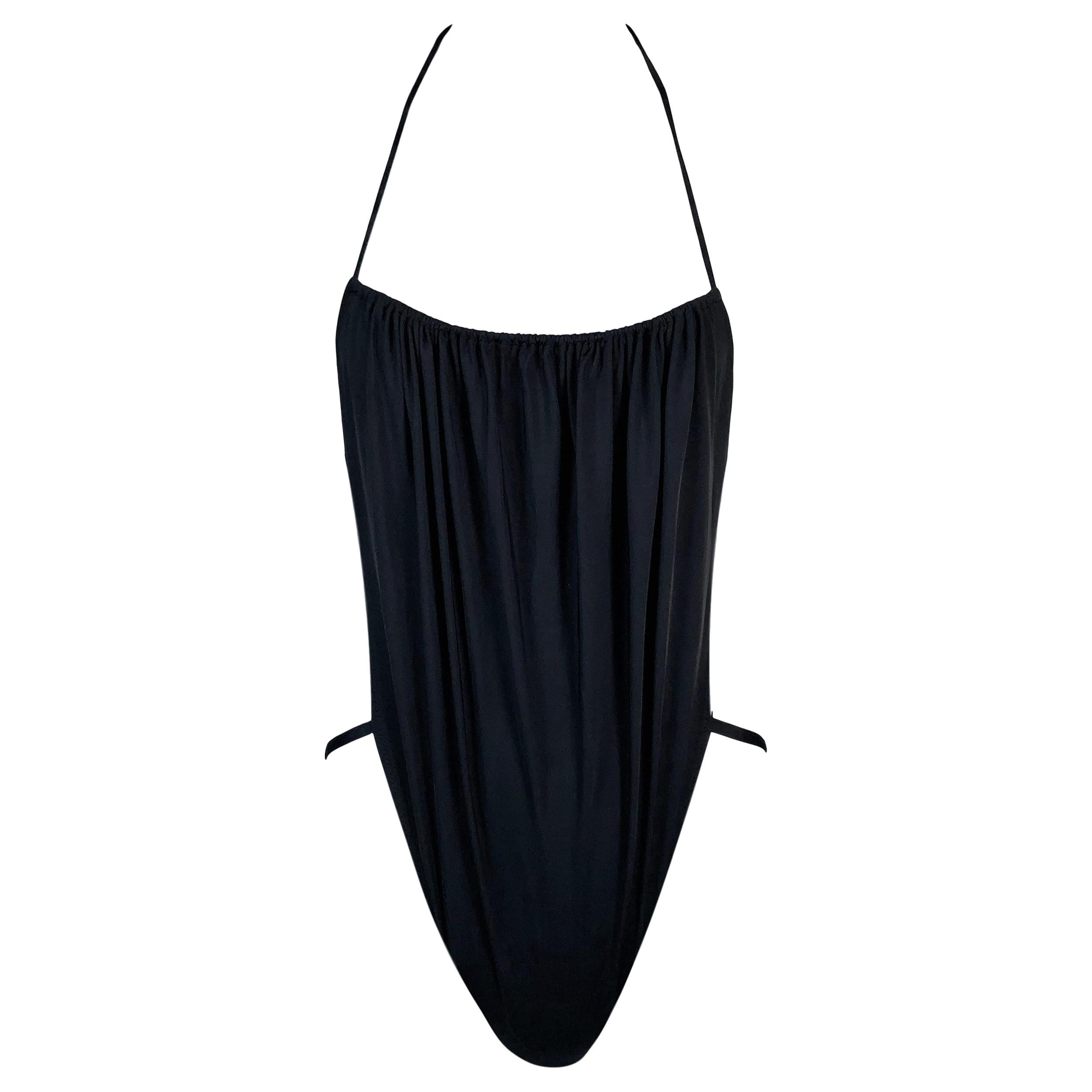 Fendi 1970s Style Plunging Black Swimsuit Bodysuit, 1990s at 1stDibs ...