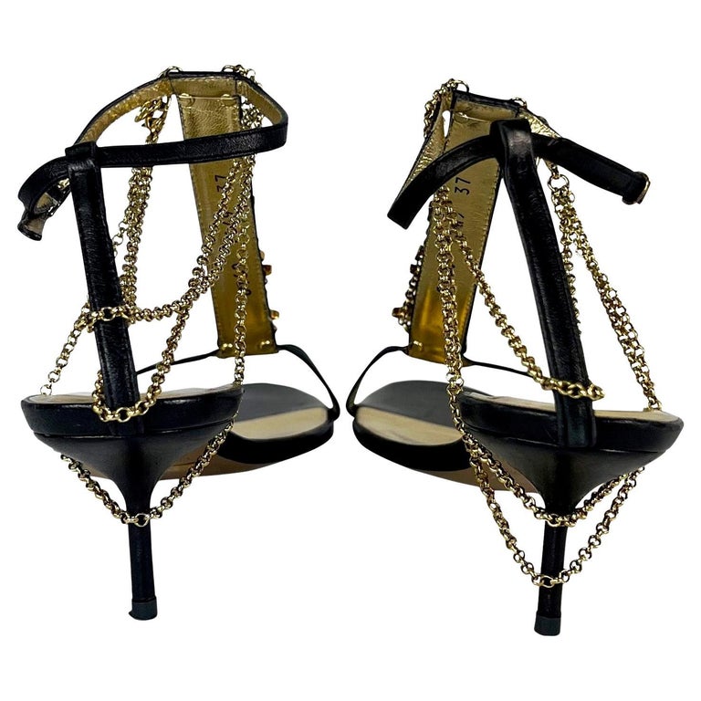 Ss 2003 Dolce And Gabbana Sex And Love Black Leather Sex Kitten Heels Size 37 For Sale At 1stdibs