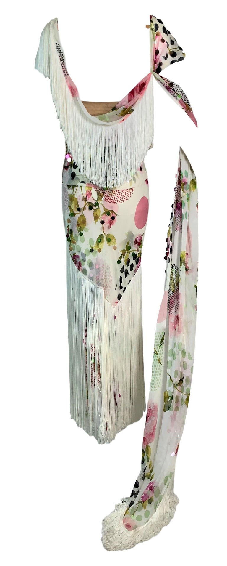 S/S 2004 Christian Dior by John Galliano Runway Cut-Out Fringe Flapper ...