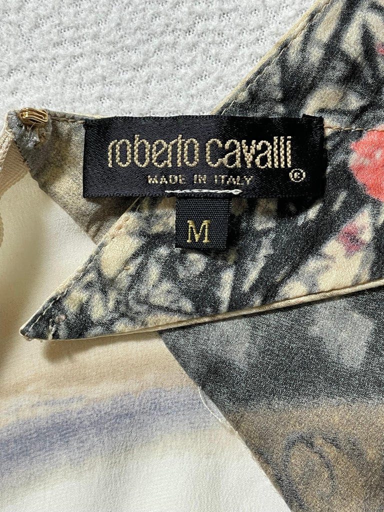 S/S 2004 Roberto Cavalli Runway Cut-Out Silk Mini Dress For Sale at 1stDibs