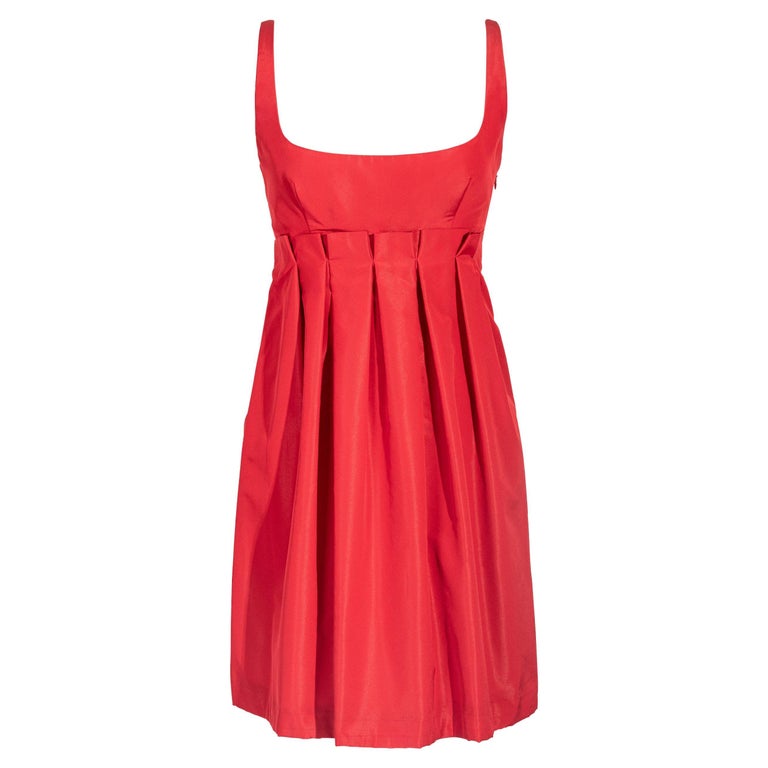 S/S 2005 Prada by Miuccia Prada Red Cocktail Dress with Pleated Bust ...