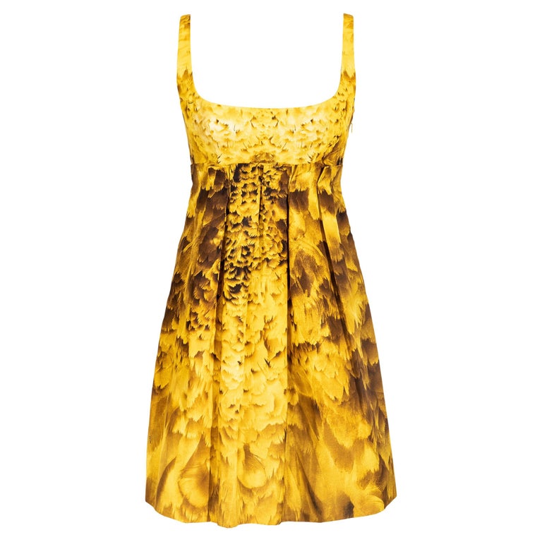 S/S 2005 Prada by Miuccia Prada Yellow Printed Mini Dress For Sale at ...