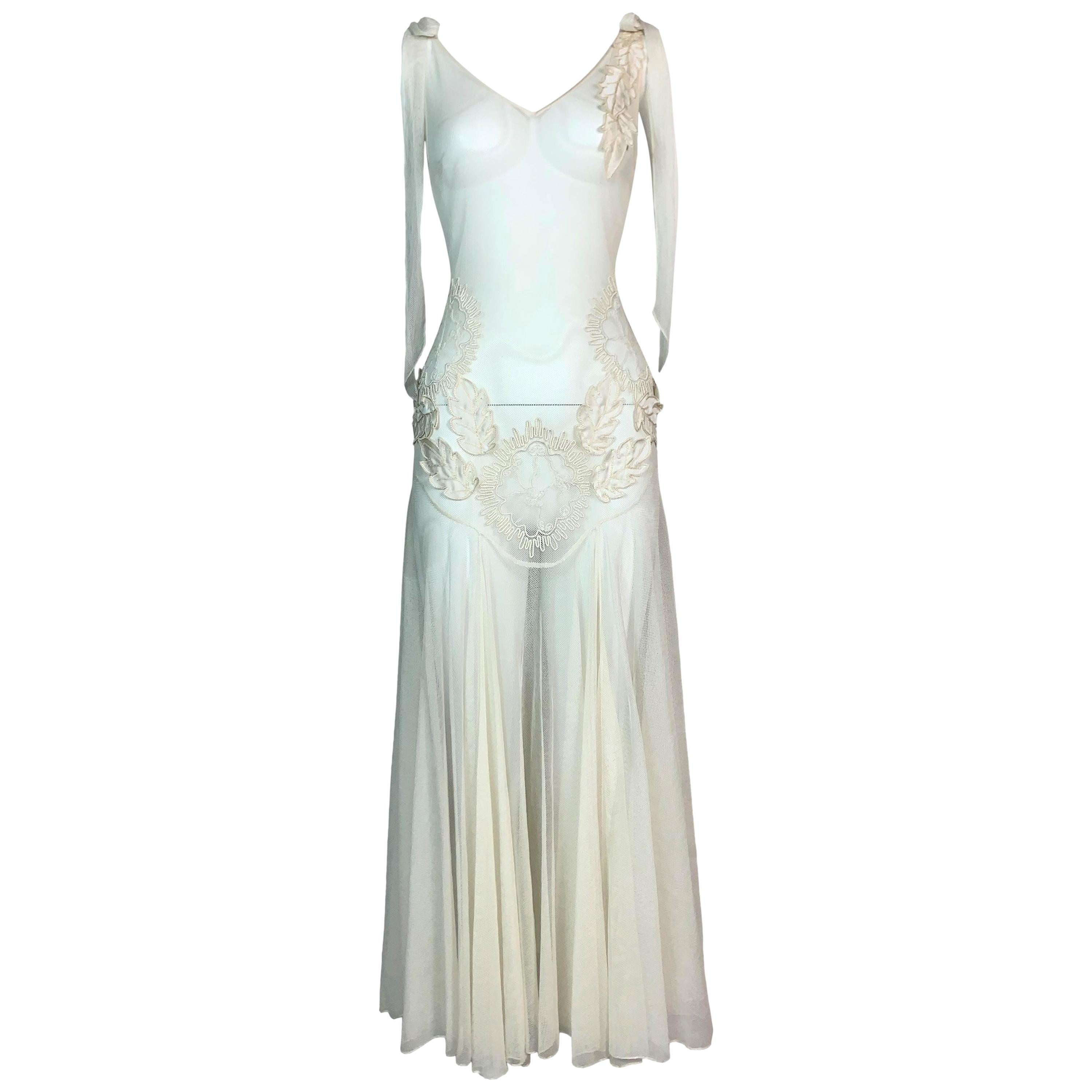 John Galliano For Christian Dior 1998 Bias Cut Lingerie Slip Dress At