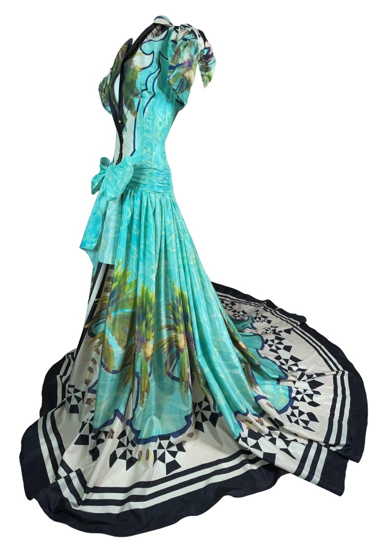 S/S 2006 Roberto Cavalli Runway Miami Ocean Super High Slit Gown Dress ...