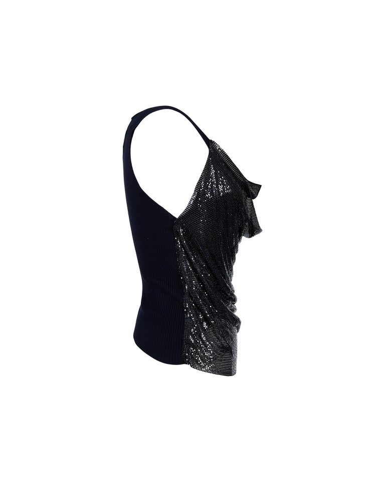 S/S 2009 Jean Paul Gaultier Black Cowl Neck Chainmail Top For Sale at ...