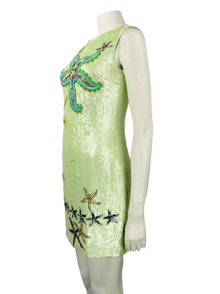 S/S 2012 Unique VERSACE Sequin Starfish print dress at 1stDibs ...