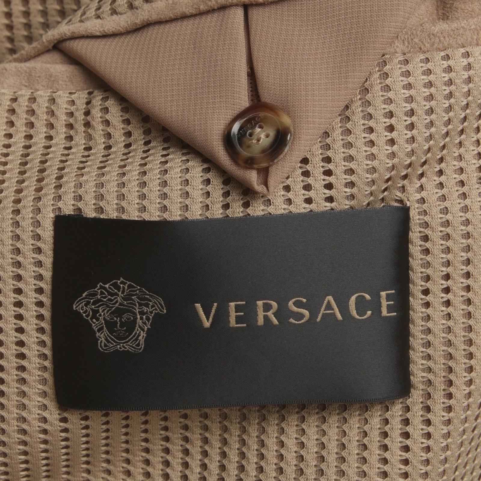 S/S 2012 Versace Greek Key Embellished Suede leather jacket for Men For ...