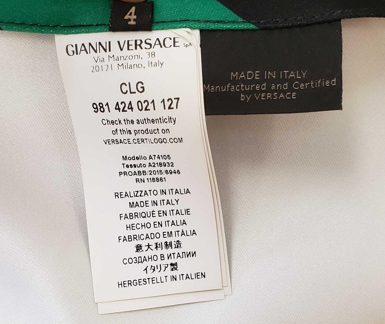 S/S 2016 L # 31 NEW VERSACE MULTI COLOR MILITARY Coat 38 - 2 at 1stDibs