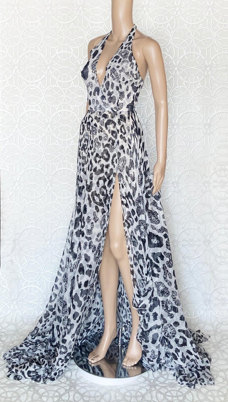 S/S 2016 VERSUS VERSACE LEOPARD Long DRESS 38 - 2 For Sale at 1stDibs