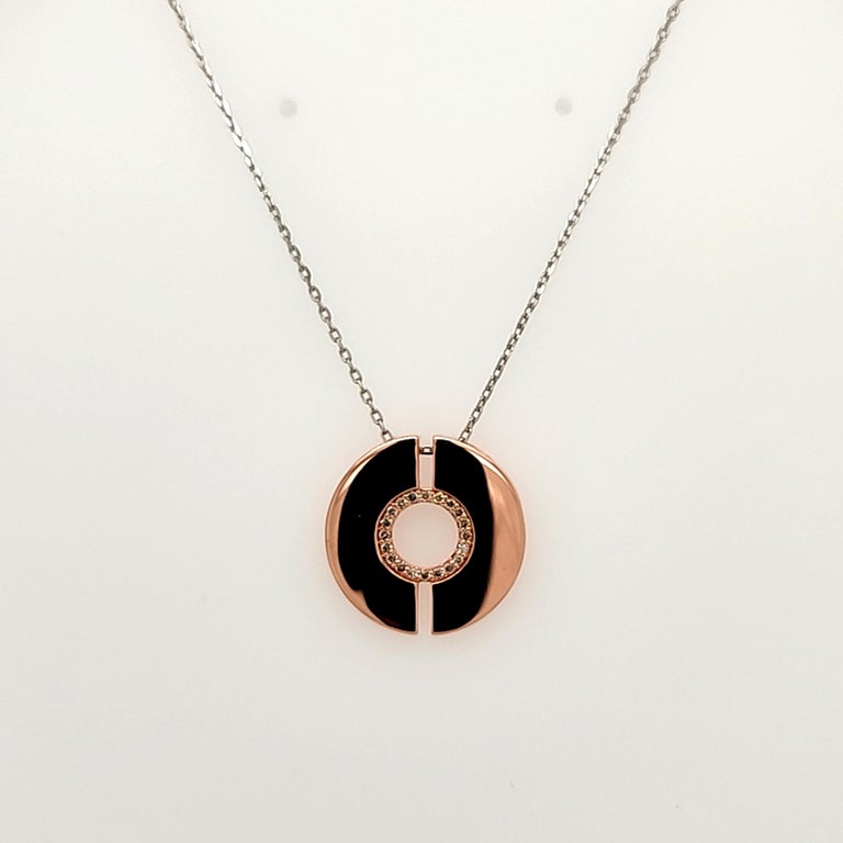 S925 Terling Silver Disk Pendant Featuring Natural Brown Diamonds For ...