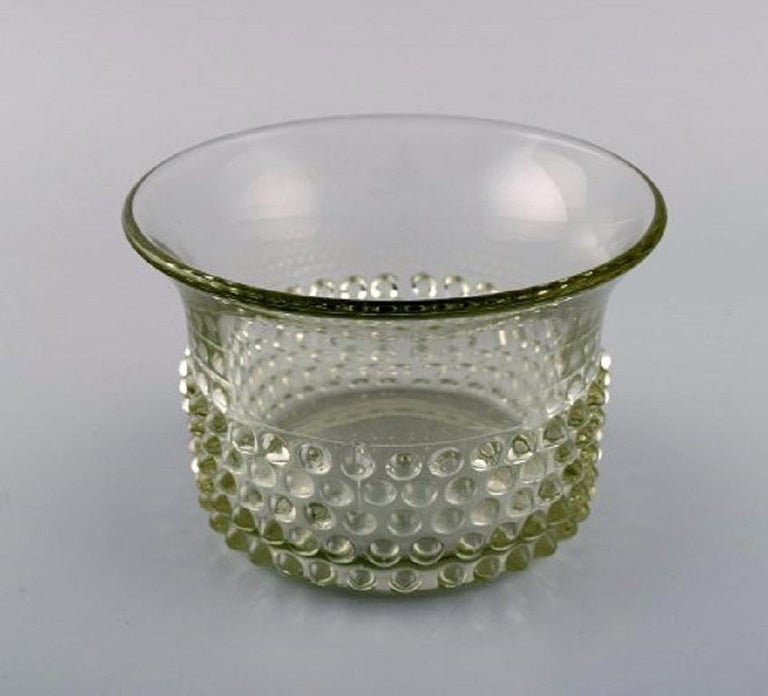 Saara Hopea for Nuutajärvi, Two Bowls in Art Glass, Budded Design ...