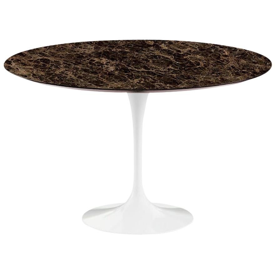 Saarinen 47" Dining Table, Satin Emperador Dark Marble and Black or ...