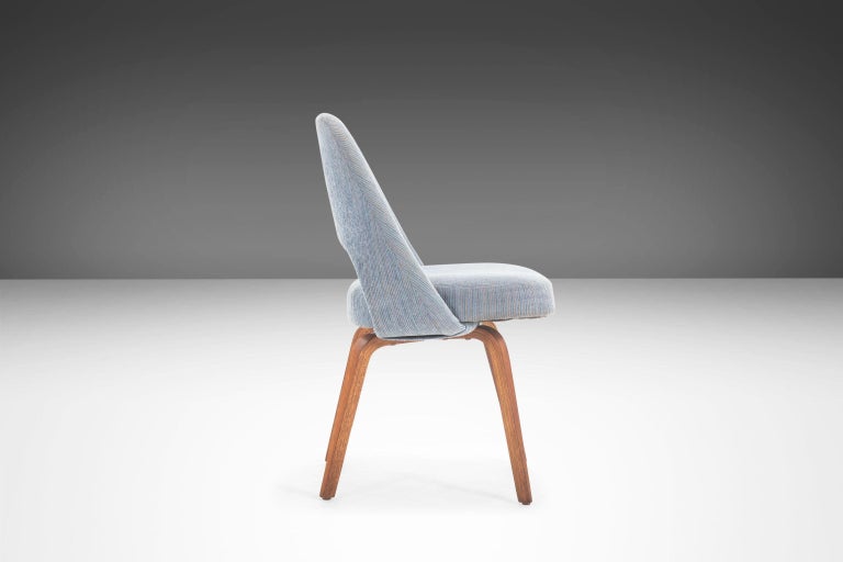 Saarinen Executive Armless Chair Bentwood Leg, Original Knoll Fabric, c ...
