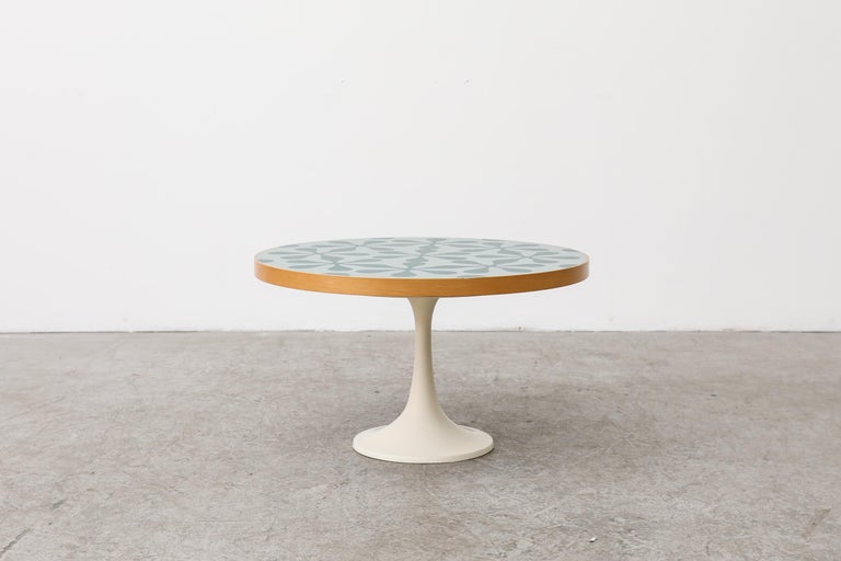 Saarinen Style Coffee or Side Table with Flower Power Top For Sale at ...