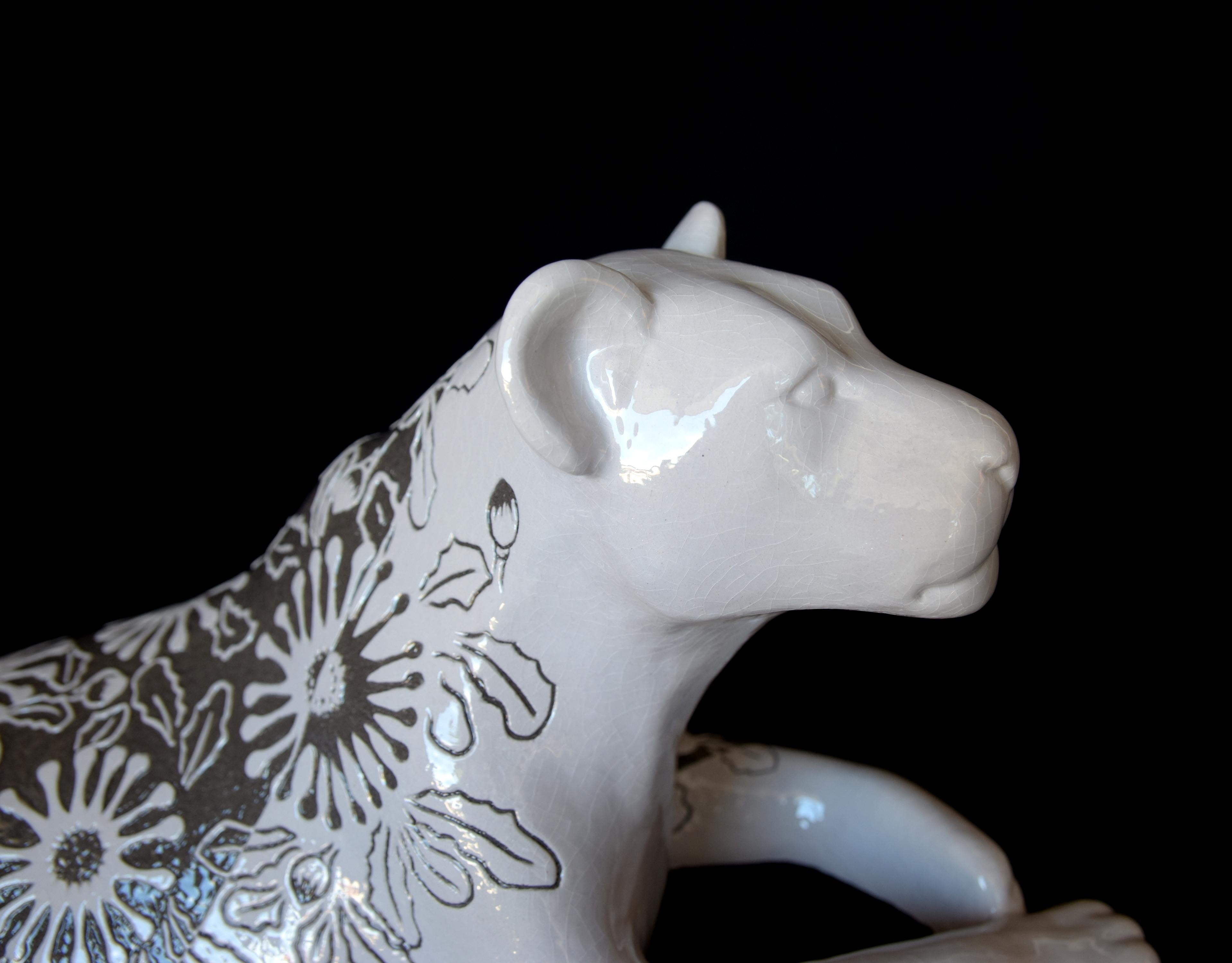 Sabina Pelc - "Lioness - Osteospermum", unique, animal sculpture ...