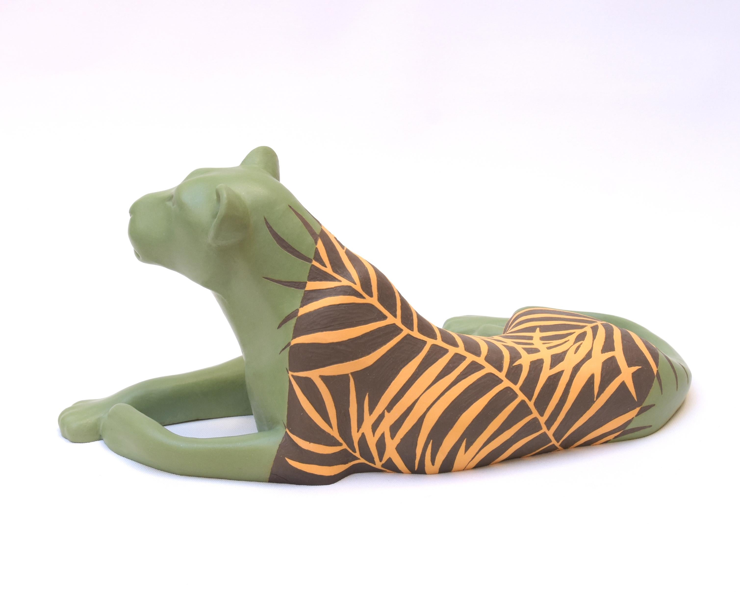 Sabina Pelc - "Lioness - Palm Leaves", unique, animal sculpture ...