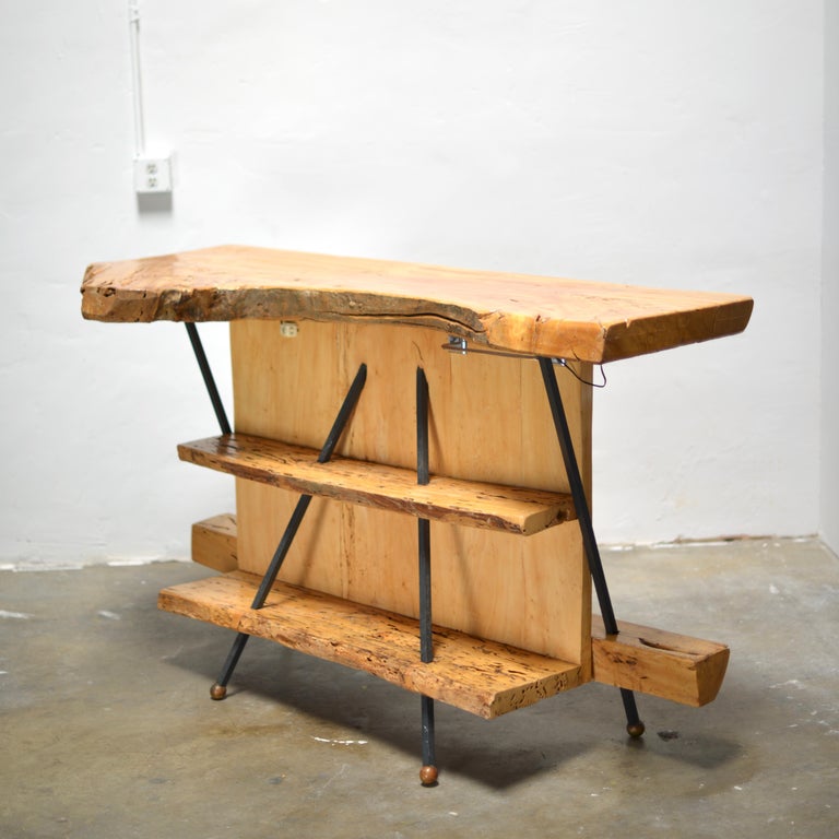 Sabino Burl Wood Bar and Stool Set For Sale at 1stDibs | sabino bar