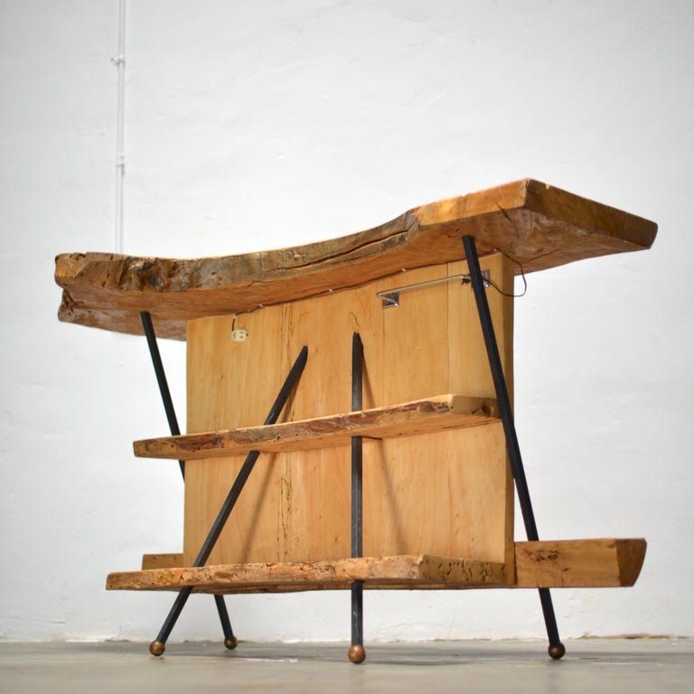 Sabino Burl Wood Bar and Stool Set For Sale at 1stDibs | sabino bar