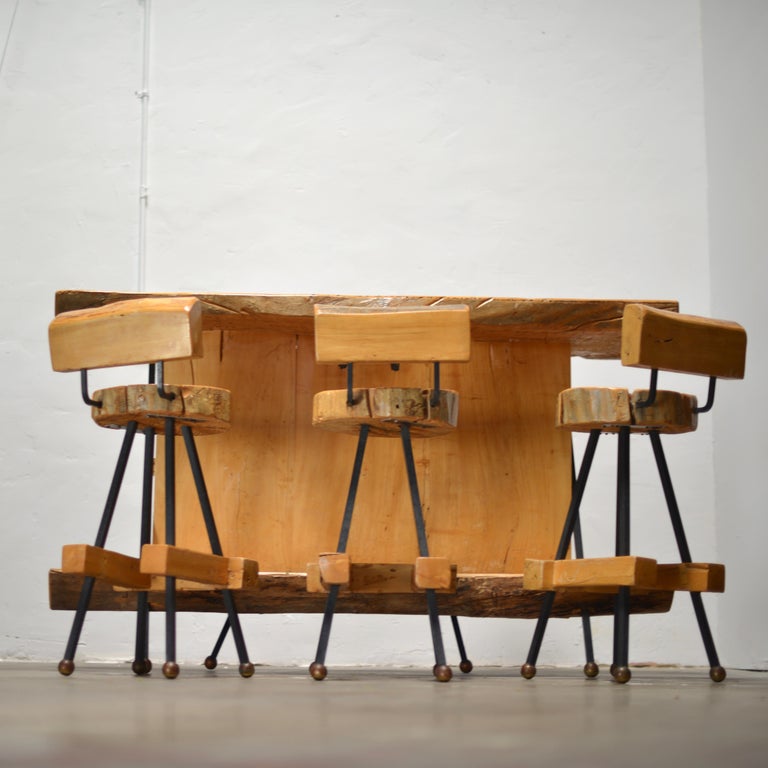 Sabino Burl Wood Bar and Stool Set For Sale at 1stDibs | sabino bar