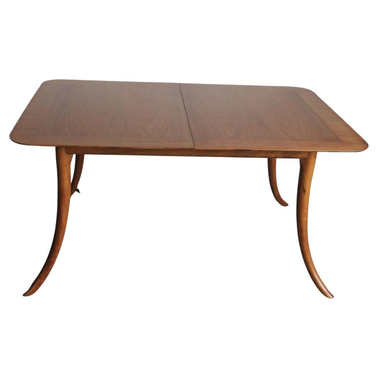 Sabre Leg Table with One Leaf by T.H. Robsjohn-Gibbings For Sale at 1stDibs